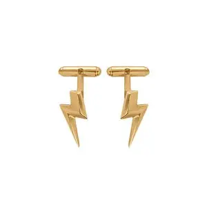 EDGE ONLY 3d Flat Top Lightning Bolt Cufflink 18ct Vermeil - Gold
