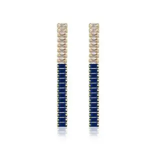 RARE MATTERS JEWELRY Crystal Beam Earrings - Blue/white