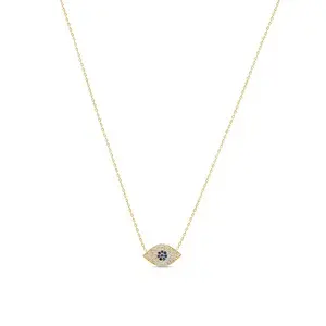 SHYMI Evil Eye Charm Necklace - Gold/blue
