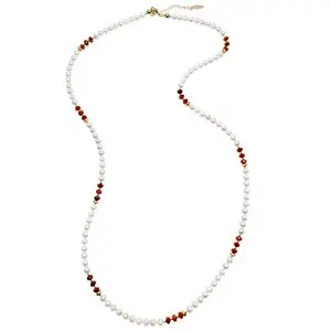 FARRA Freshwater Pearl And Garnet Necklace - Orange