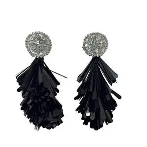 SIMITRI Black And Silver Midnight Earrings Black/silver