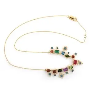 ARTISAN 18k Yellow Multi Gemstone And Diamond Necklace - Gold