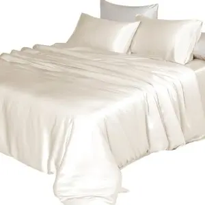 SOFT STROKES SILK Pure Mulberry Silk Duvet Cover King Ivory - White