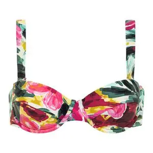 MONTCE Floral Bustier Bikini Top - Yellow