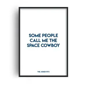 FANCLUB Space Cowboy Steve Miller Band The Joker Inspired Retro Giclée Art Print A3 - Blue