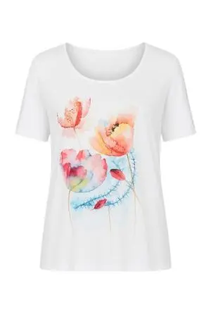 CONQUISTA Jersey Top With Rhinestone Detail