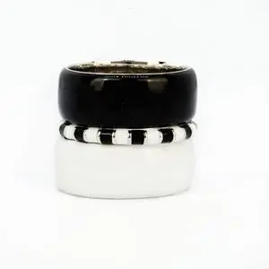 PINNOLE Dalmatian Stacking Rings - Black/white