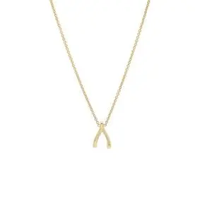 SPERO LONDON Sterling Silver Wishbone Pendant Necklace - Gold