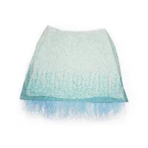 FORMULA S7 Embroidered Mini Skirt With Feather Trim