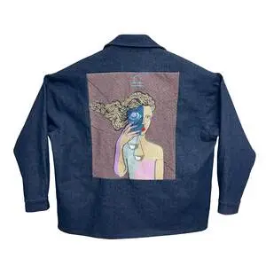 ZASTASTUDIO Libra Zodiac Embroidered Denim Jacket