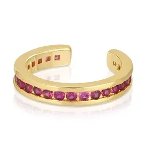 GLAMROCKS JEWELRY Pavé Ear Cuff With Ruby
