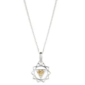 CHARLOTTE'S WEB JEWELLERY Solar Plexus Chakra Citrine Pendant Necklace - Silver