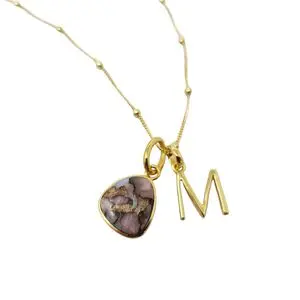 HARFI Gold Vermeil Opal Initial Pendant Necklace - Gold/yellow
