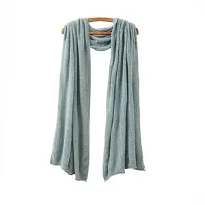 OUBAS Neutrals / Blue / Silver Fine Lambswool Brant Wrap In Haar Blue/silver