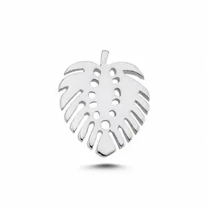 ECCE ARTISAN DIAMONDS 925k Sterling -plated Monstera Mini Pin - Silver