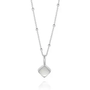 NELLOU JEWELLERY Neutrals Diamond Crystal April Birthstone Necklace - Gray