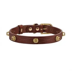UNLEASH CPH Neutrals Dog Collar Leather Cognac - Brown