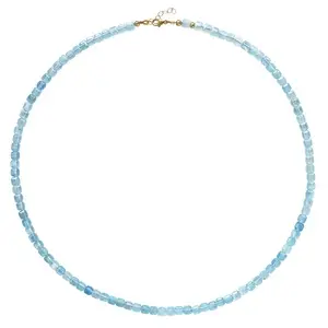 BOMBYX HOUSE Aquamarine Cubist Chain Necklace - Blue