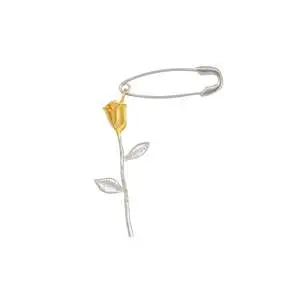 SPERO LONDON Safety Pin Rose Earring - Gold/silver