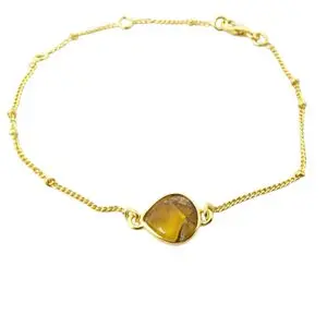 HARFI Gold Vermeil Citrine Adjustable Bracelet - Yellow