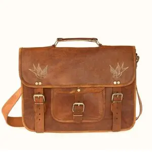 VIDA VIDA Leather 14-inch Satchel - Brown