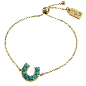 NATIVE GEM Lucky Horseshoe Charm Bracelet - Blue