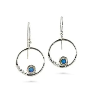 ISLA SILVER Silver Opal Drop Earrings