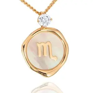 HINCH & LIU Scorpio Zodiac Diamond Vermeil Necklace - Gold