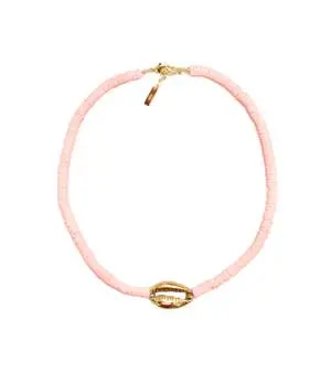 ADRIANA PAPPAS DESIGNS Heishi Shell Necklace - Pink/yellow