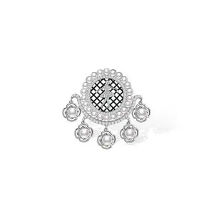RETRO CHIC Nutcracker Brooch - White/black