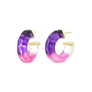 GOLD & HONEY Huggies Earrings - Pink