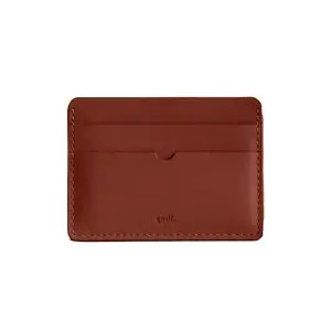 GODI. Handmade Leather Card Case Rust - Brown