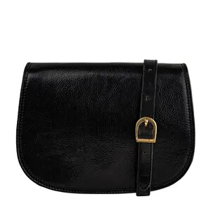 TIME RESISTANCE Leather Saddle Messenger Bag