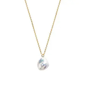 ORA PEARLS Mermaid Keshi Pearl Necklace - White/gold
