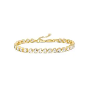 SHYMI Mini Heart Bezel-set Tennis Bracelet - Gold