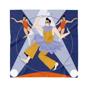 MOMME STUDIO Night Performance Dark Bandana Silk Scarf - Blue