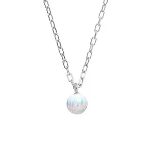 ORA PEARLS Opia Ice Opal Pendant Necklace Silver