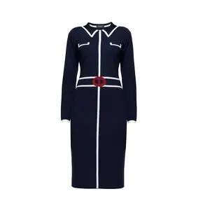 RUMOUR LONDON Claire Jacquard Knitted Dress - Blue