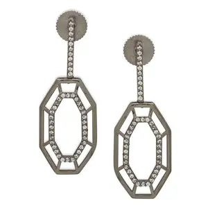 DHWANI BANSAL Syra Zirconia Earrings - White/grey