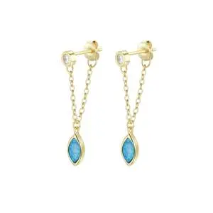 KAMARIA Full Swing Opal Dangle Earrings - Blue