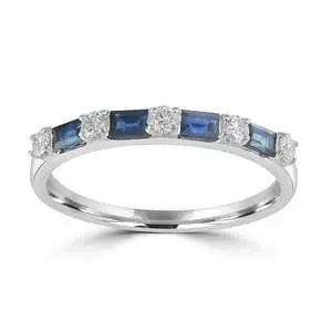 ARTISAN 18k White Gold Sapphire And Diamond Band Ring - White/blue