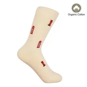 PEPER HAROW - MADE IN ENGLAND Post Box Crew Socks - White