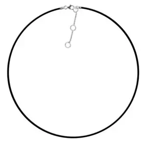 ZOHREH Leather Necklace With Sterling Silver Extender - Black/silver