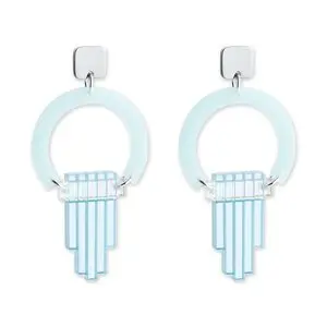 TOOLALLY Art Deco Chandelier Earrings - Blue/silver