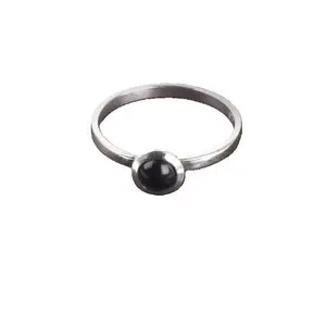 THE JEWELLERY STORE LONDON Black Onyx Ring In Sterling Silver - Black/silver