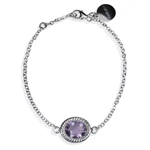 VINTOUCH ITALY Silver Amethyst Bracelet - Silver/purple