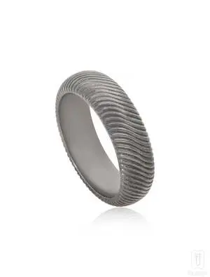 THE JEWELZ Sterling Silver Band Ring - Black/silver