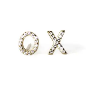 VICSTONENYC FINE JEWELRY X O Diamond Stud Earrings - White