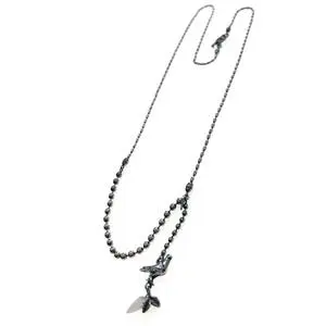 GEM KINGDOM Sterling Silver Dove Necklace - Silver/white