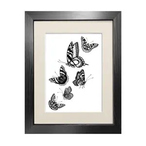 EMILY CARTER British Butterflies' Fine Art Print A4 - Black